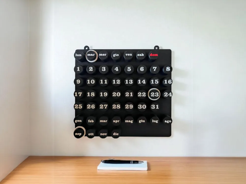 Infinite Perpetual Calendar (Multi-language) - Free 3D Print Model ...