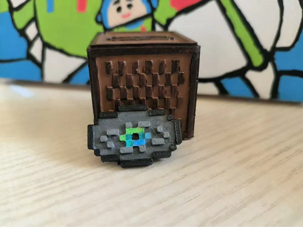 MC我的世界唱片机立体模型，无需支撑可狂暴打印 来自 user_3342189748 MakerWorld：免费下载 3D 模型