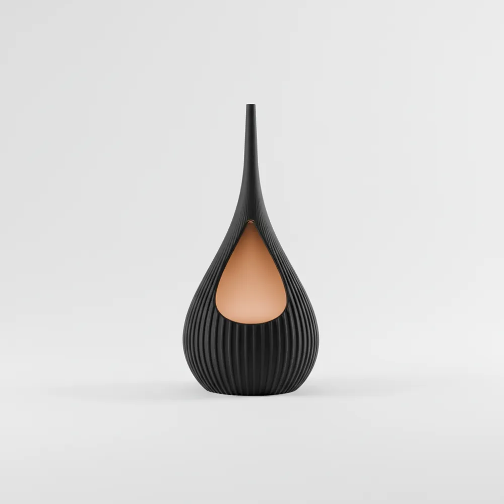 Modern Ribbed Teardrop Shaped Lamp. Bambu Lamp Kit by Abstractia Design ...
