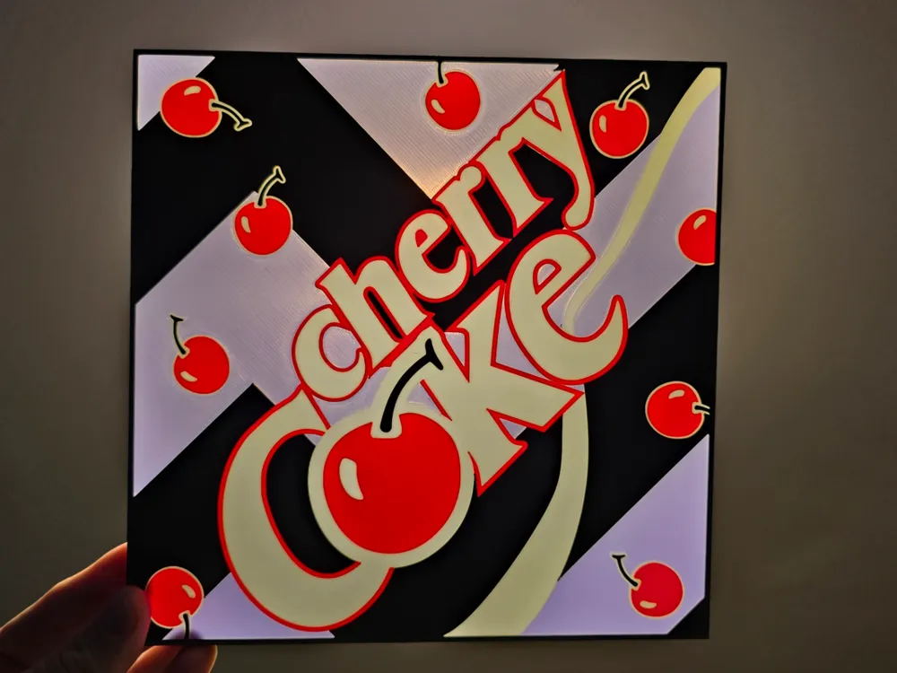 Retro Cherry Coke Lightbox Sign by Phalanx - MakerWorld
