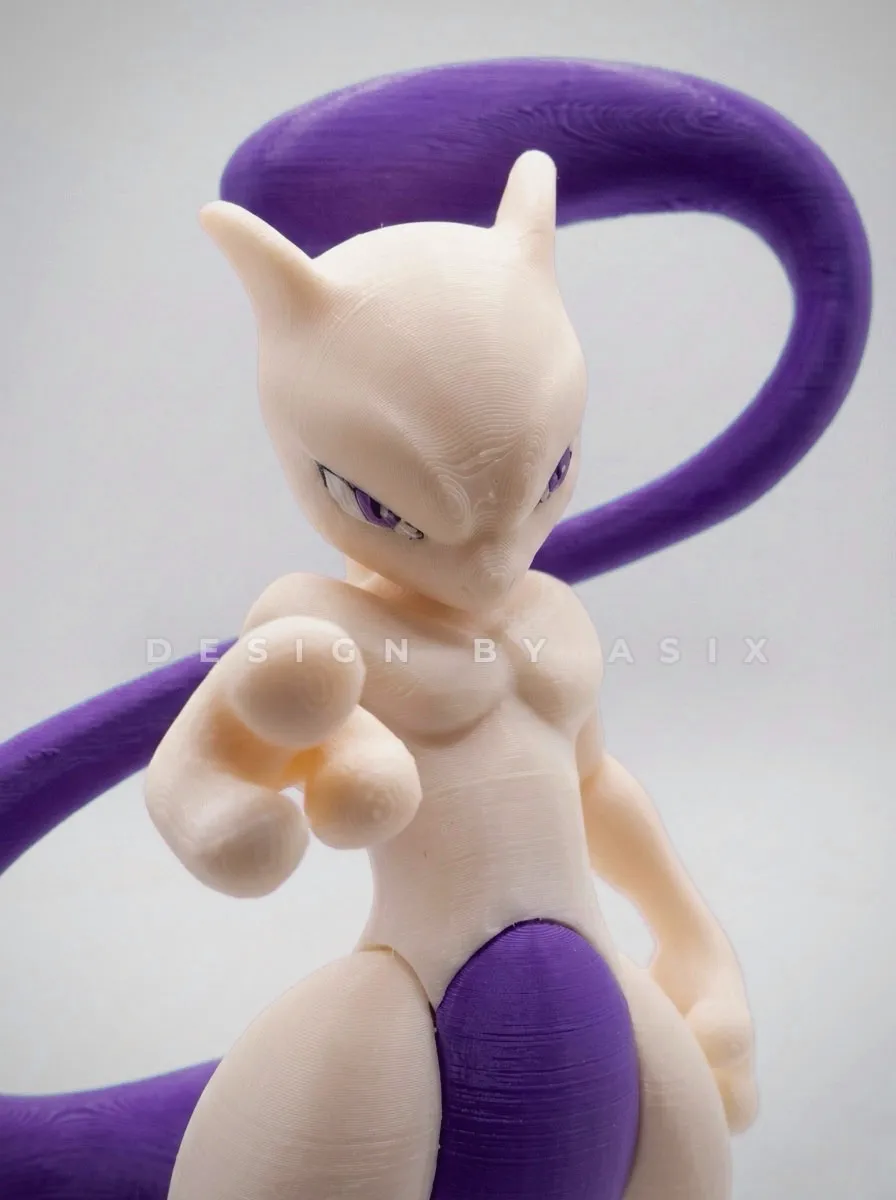 Pokemon Mewtwo multi-part print for perfect detailing (no AMS needed ...