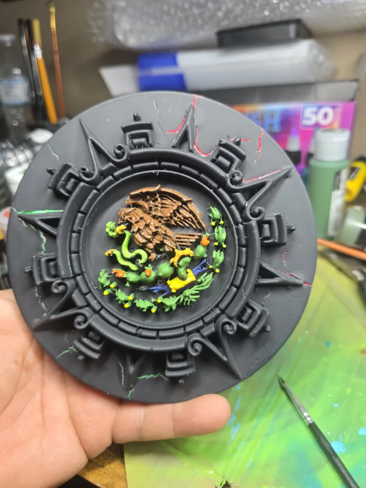 Mexican Aztec Emblem - Free 3D Print Model - MakerWorld