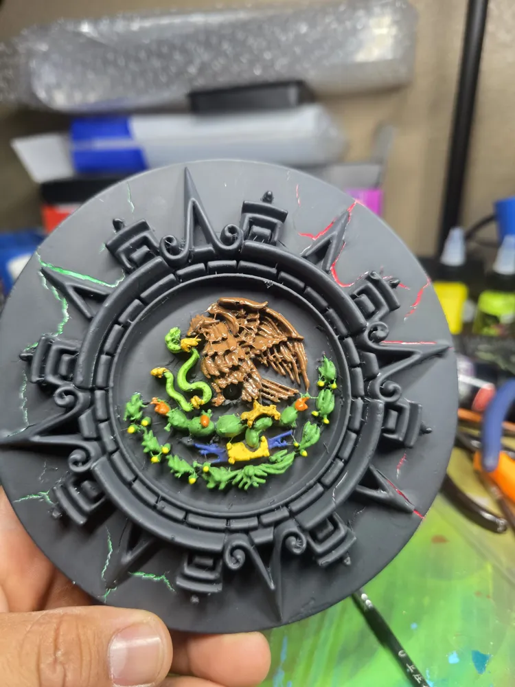 Mexican Aztec Emblem - Free 3D Print Model - MakerWorld