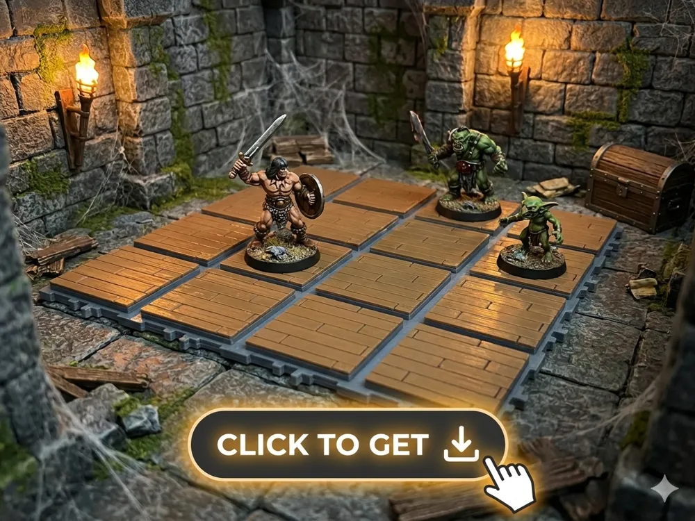 Wooden Plank Room Set - Modular 3D HeroQuest board - Free 3D Print ...