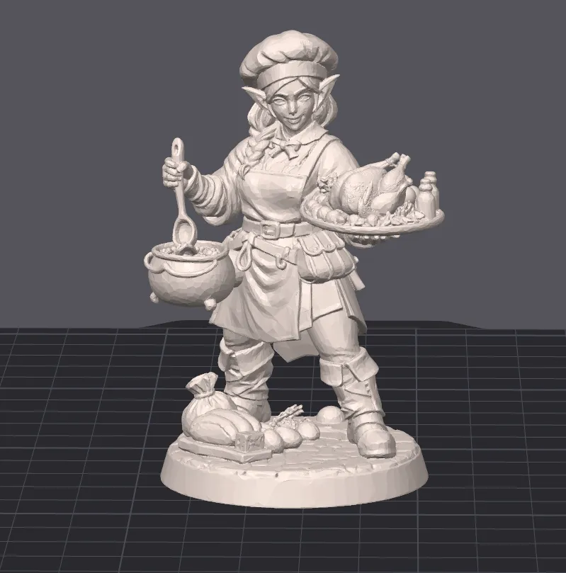Avani Duskwhisper – Elven Cook Miniature - Free 3D Print Model - MakerWorld