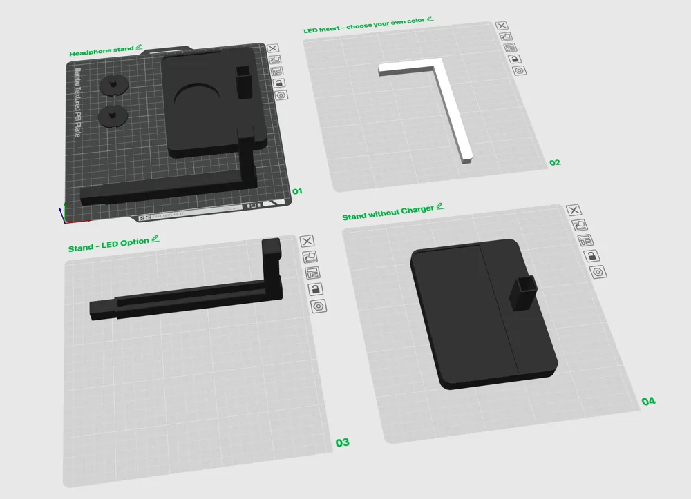 Support pour casque avec chargement sans fil et LED - Modèle d ...