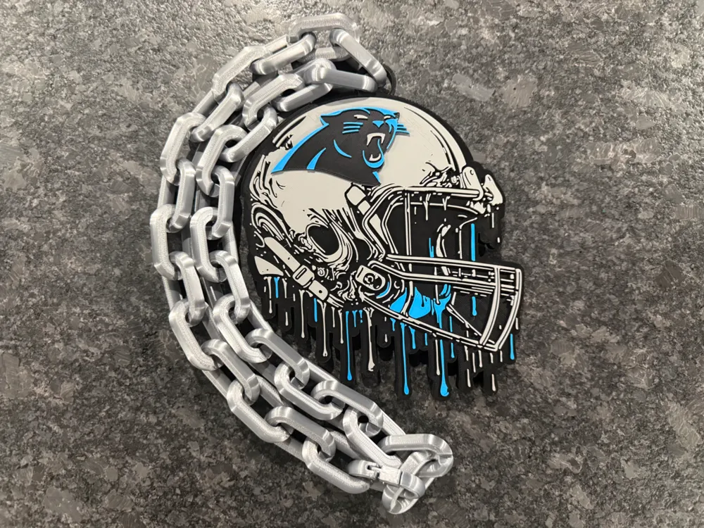 Carolina Panthers Helmet Drip Hype Chain - Free 3D Print Model - MakerWorld