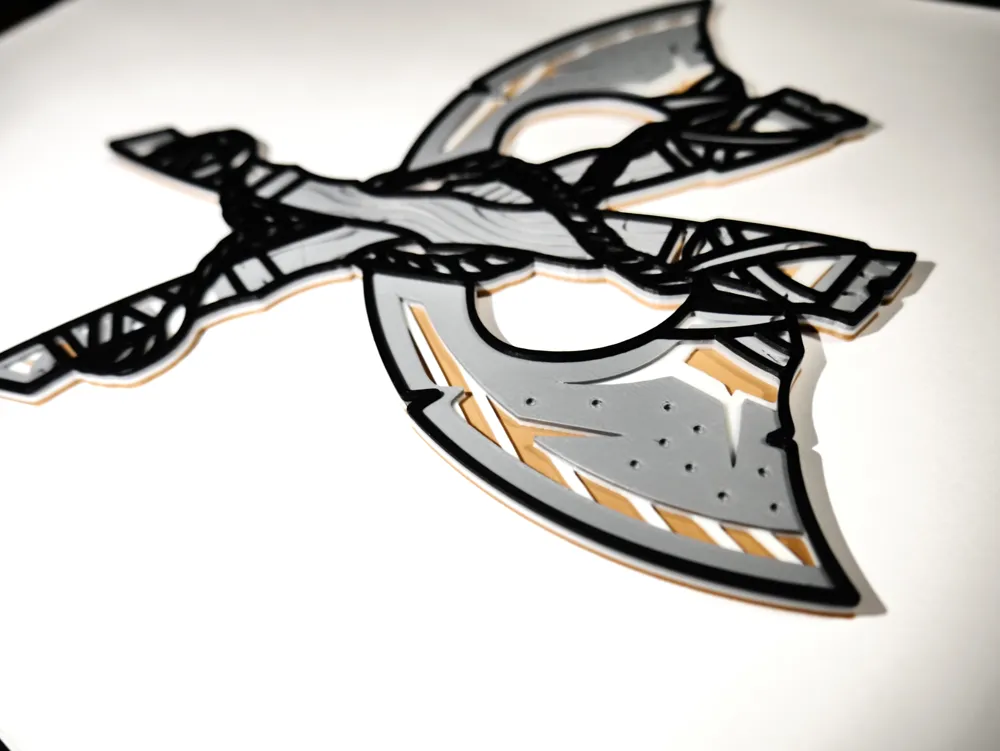 Hachas Cruzadas Personalizables por LayerAtATime - MakerWorld