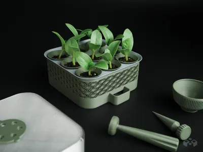 Self Watering Seed Starter with Greenhouse Cover by Meyui MakerWorld ...