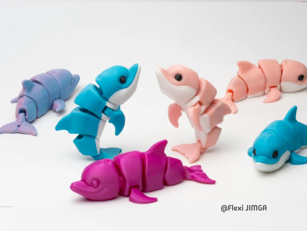 Pequeno golfinho - Articulado & Chaveiro por 🟢 Flexi JIMGA MakerWorld: Baixe modelos 3D gratuitos