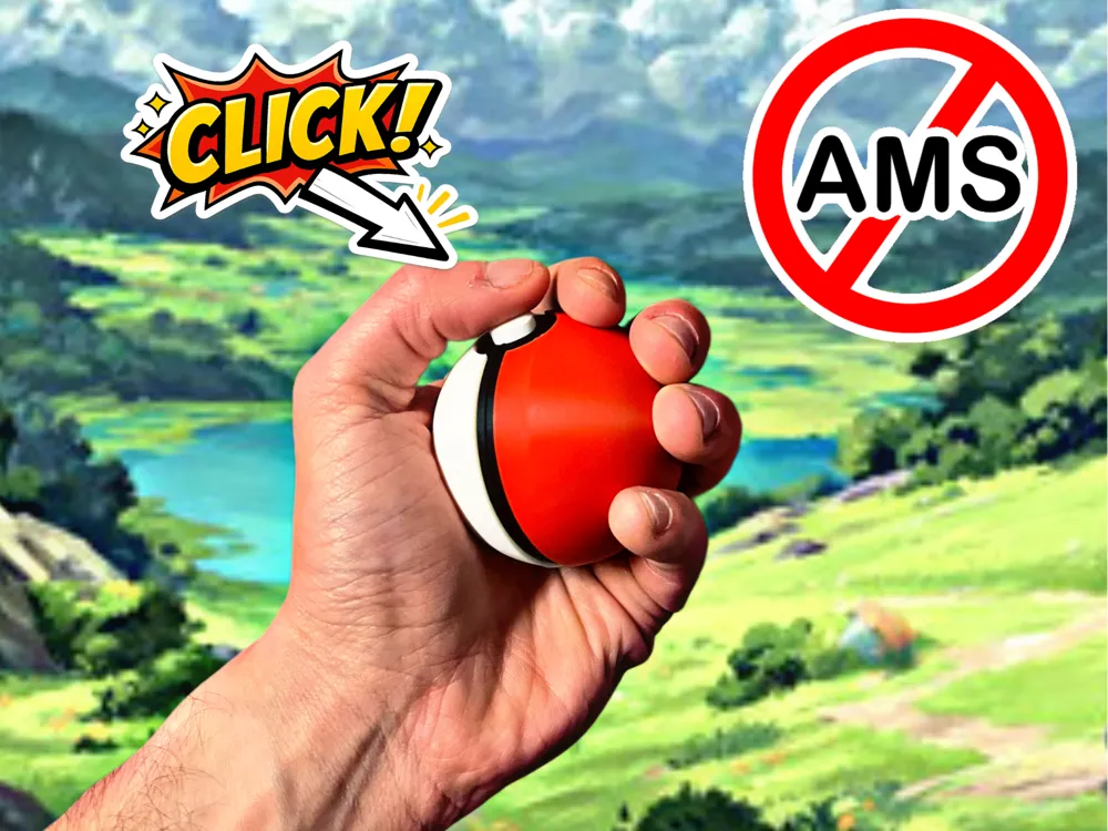 Click ’Em All PokéBall - One Hand Fidget Clicker - Free 3D Print Model ...