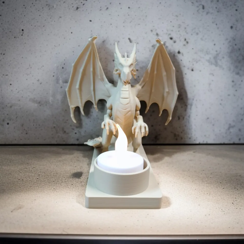 Dragon Guardian of Light - Fantasy Candle Holder by Eclipse 3DMakerWorld: Download Free 3D Models