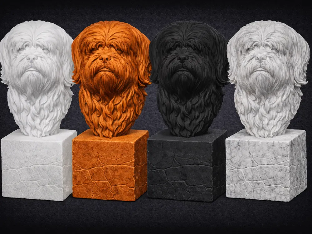 Dog Bust - Puli - Free 3D Print Model - MakerWorld