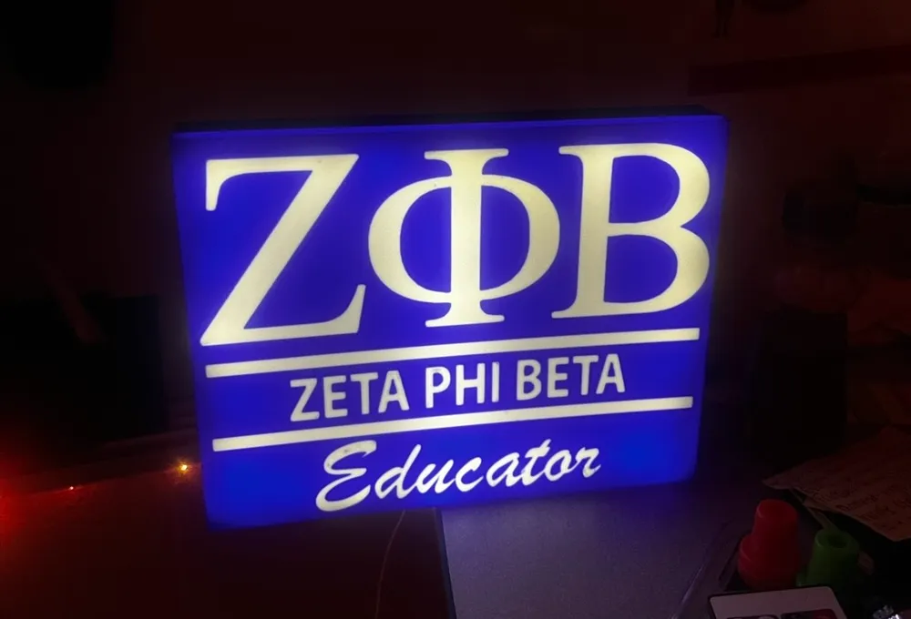 Zeta Phi Beta Light Box by edotse11 MakerWorld: Download Free 3D Models