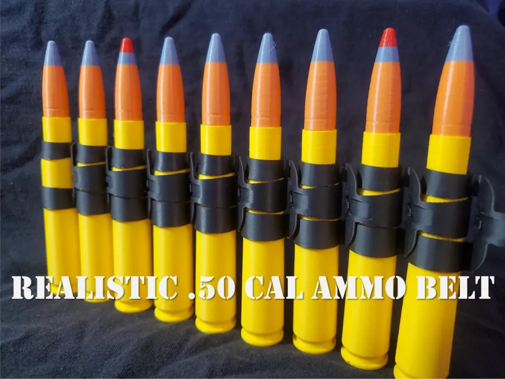 Realistic .50 Caliber Ammo Belt by missing_string - MakerWorld