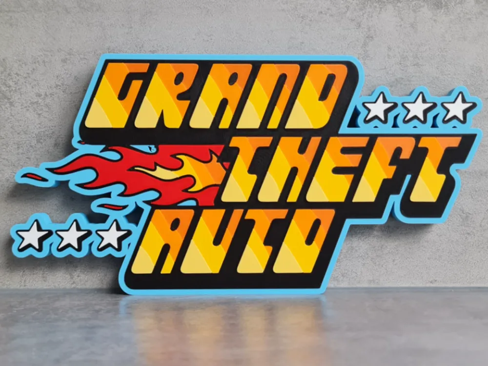 Grand Theft Auto GTA Logo / Sign by Lendehaas MakerWorld: Download Free ...
