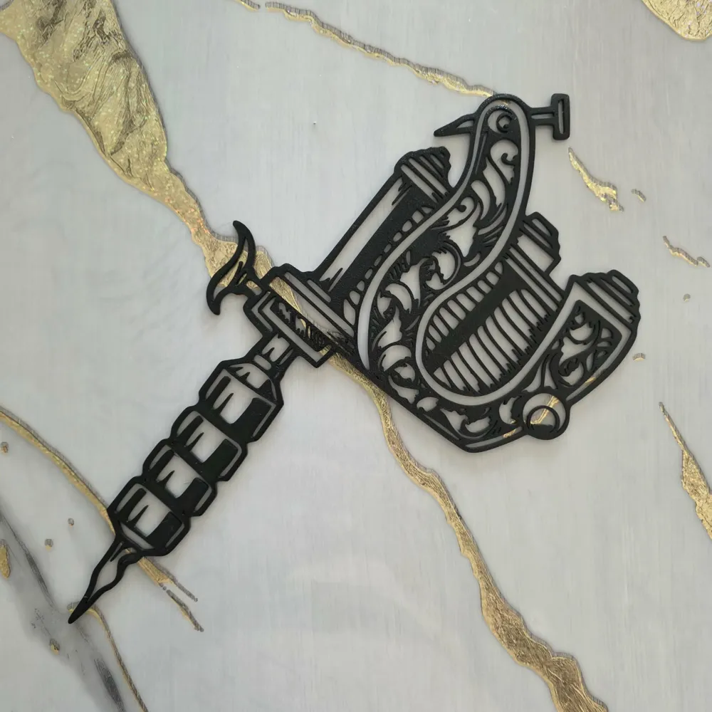 Pistolet dermographe tattoo Line Art - Free 3D Print Model - MakerWorld