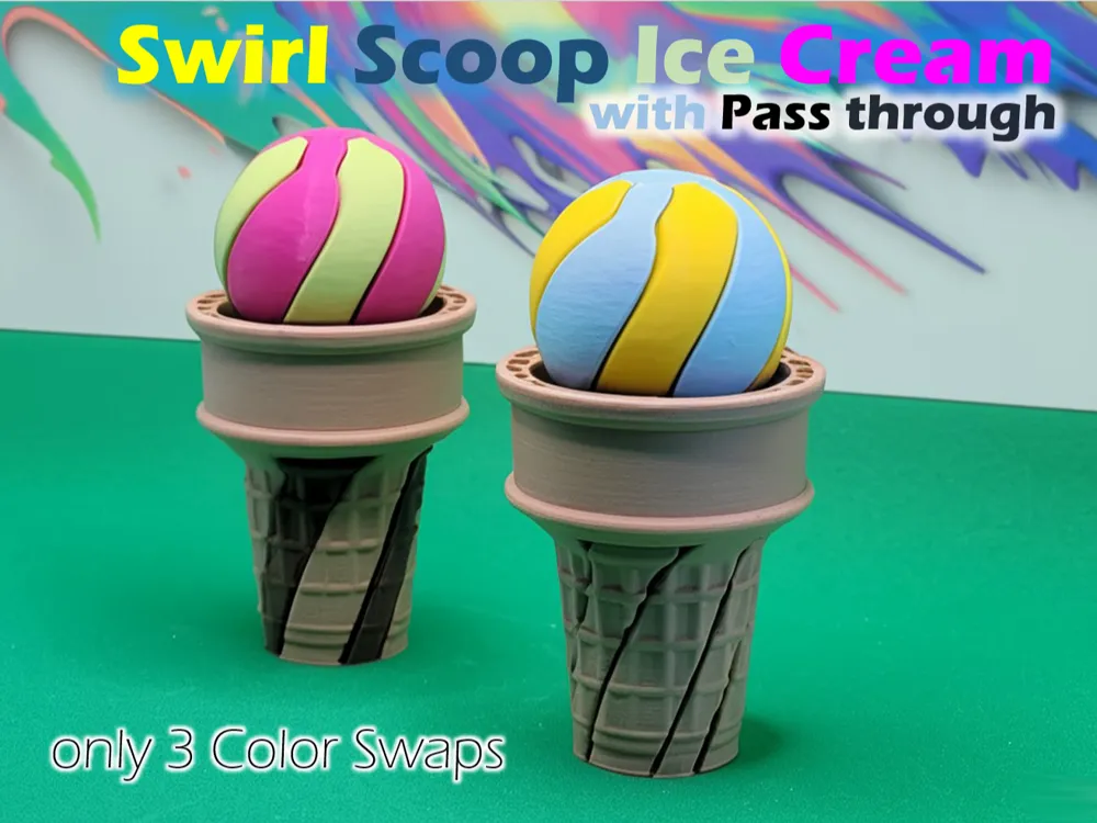 Swirl Scoop Ice Cream with Passthrough by H2Jack Concepts MakerWorld ...