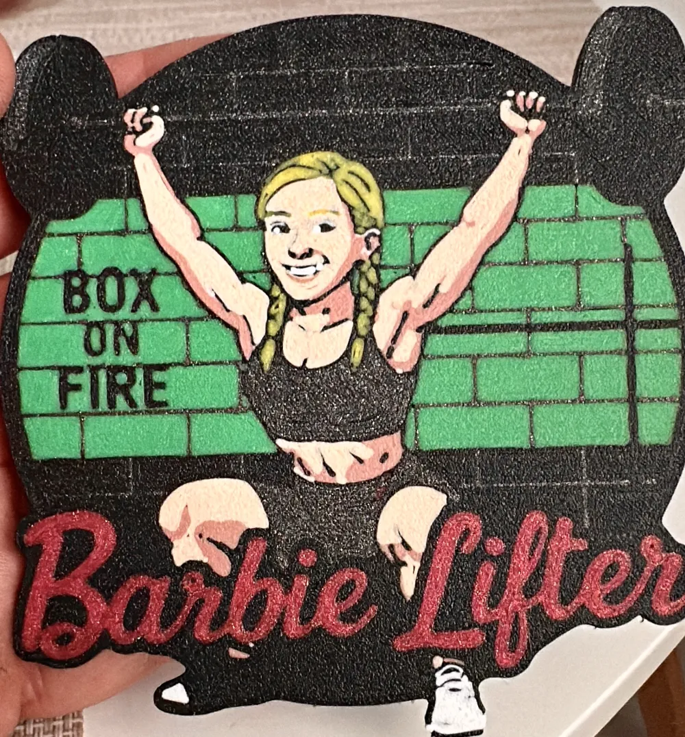 Barbie Lifter Crossfit Patch - Free 3D Print Model - MakerWorld