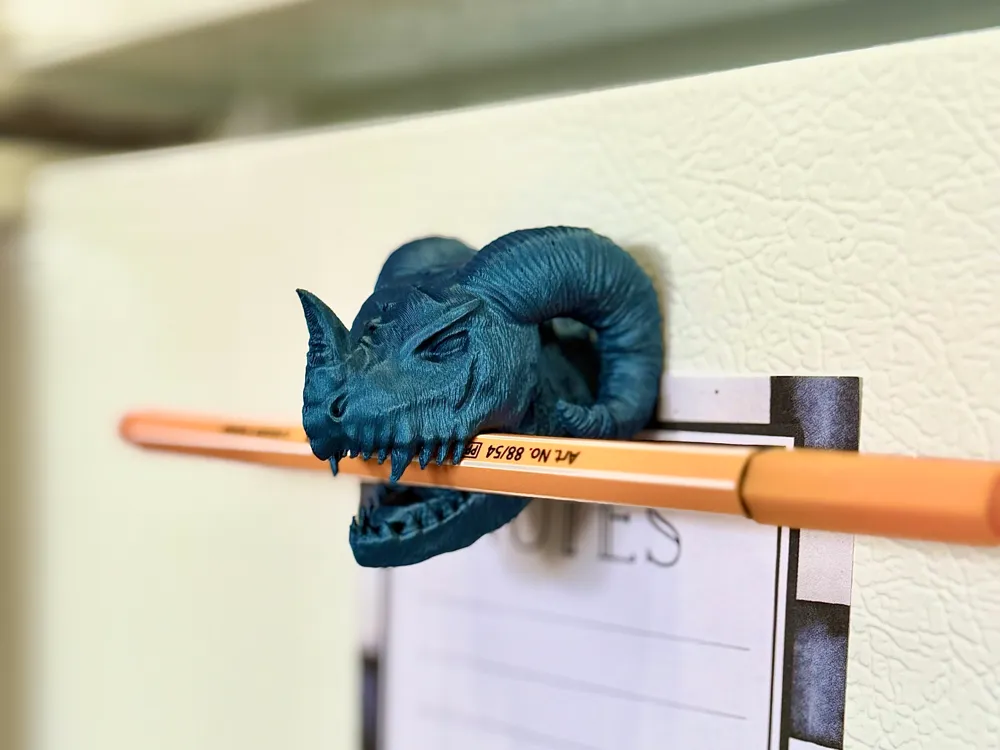 Dragon Head Refrigerator Magnet by MeasureOnceCutTwice - MakerWorld