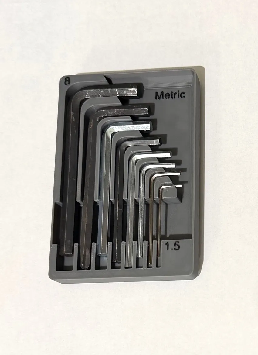 Gridfinity Allen Key Bin 8mm - 1.5mm Remixed by jcarr007 MakerWorld ...