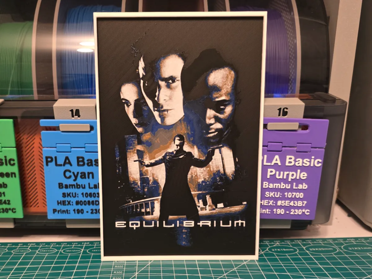 Equilibrium Movie Poster - Hueforge Art - Free 3D Print Model - MakerWorld