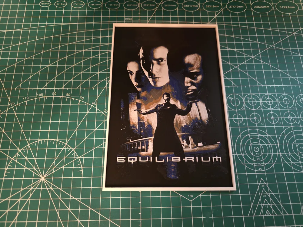 Equilibrium Movie Poster - Hueforge Art - Free 3D Print Model - MakerWorld
