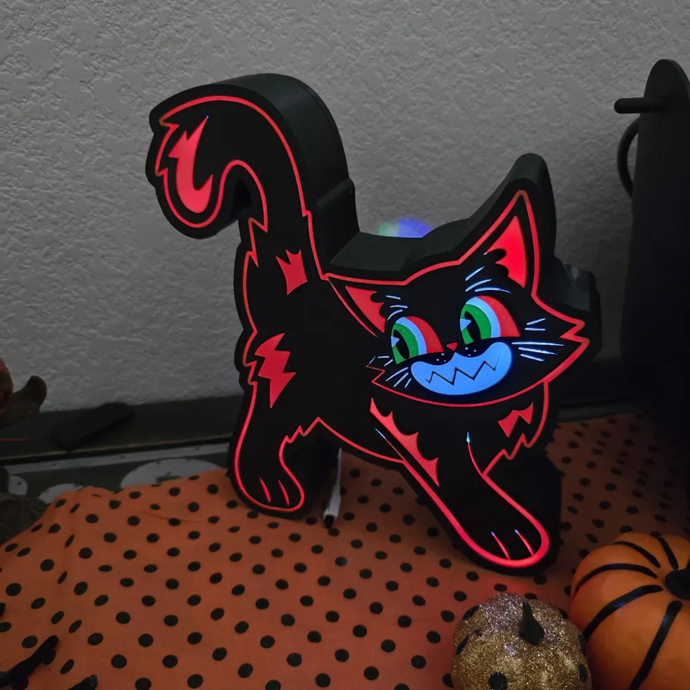 Retro Inspired Cartoon Black Cat Halloween Light by johnnyTbird ...