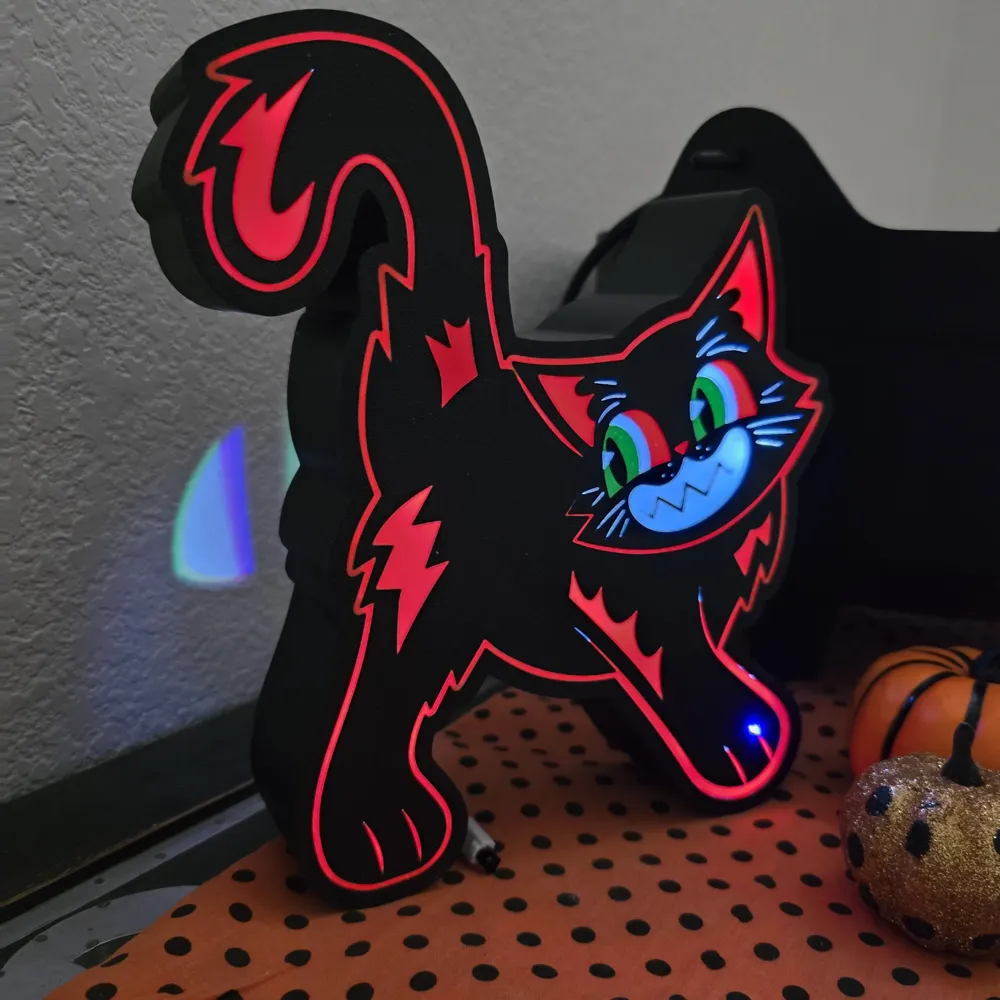 Retro Inspired Cartoon Black Cat Halloween Light by johnnyTbird ...