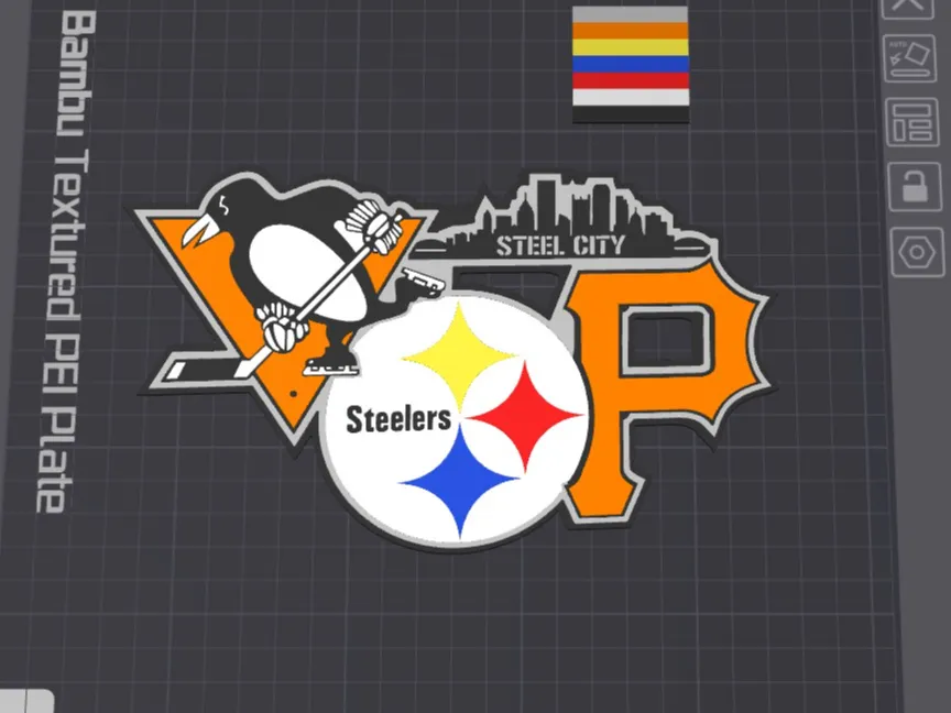 2D Pittsburgh Multi Sport Design by Wizard7741 - MakerWorld