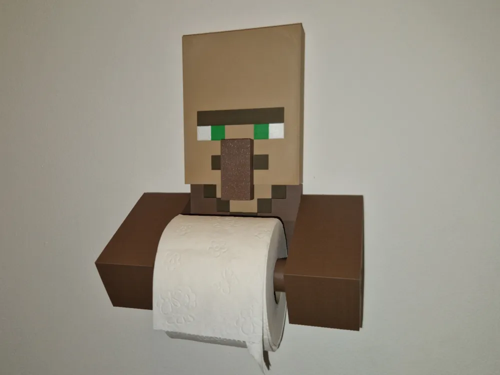 Minecraft Villager toilet paper holder by Nasgul86 - MakerWorld