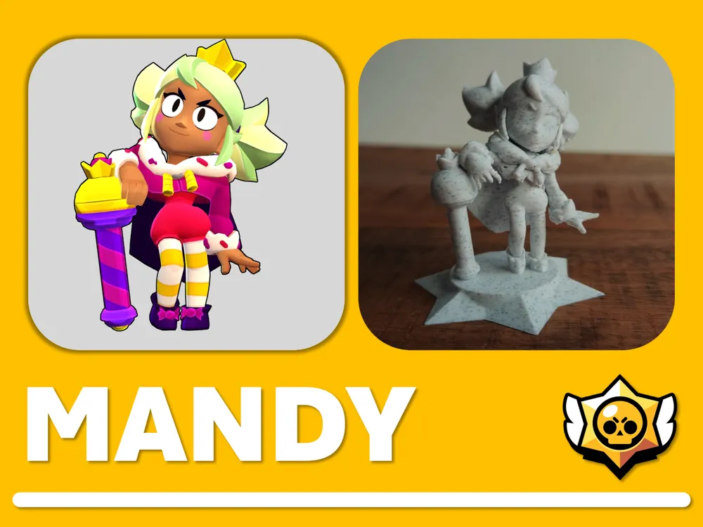 Mandy Brawl Stars Figurine Remixed by Mike.stl - MakerWorld