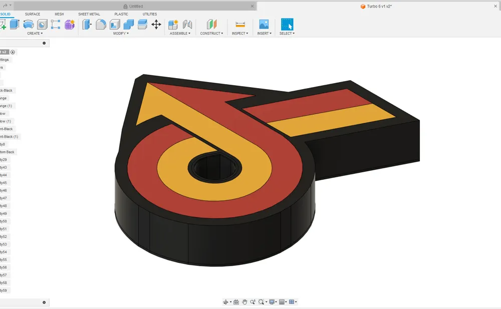 Turbo 6 LED Logo by Darkman231 - MakerWorld