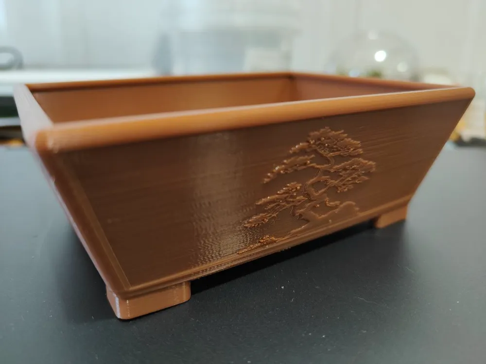 Rectangular bonsai pot with drainage and fix holes by Ceer_oner ...