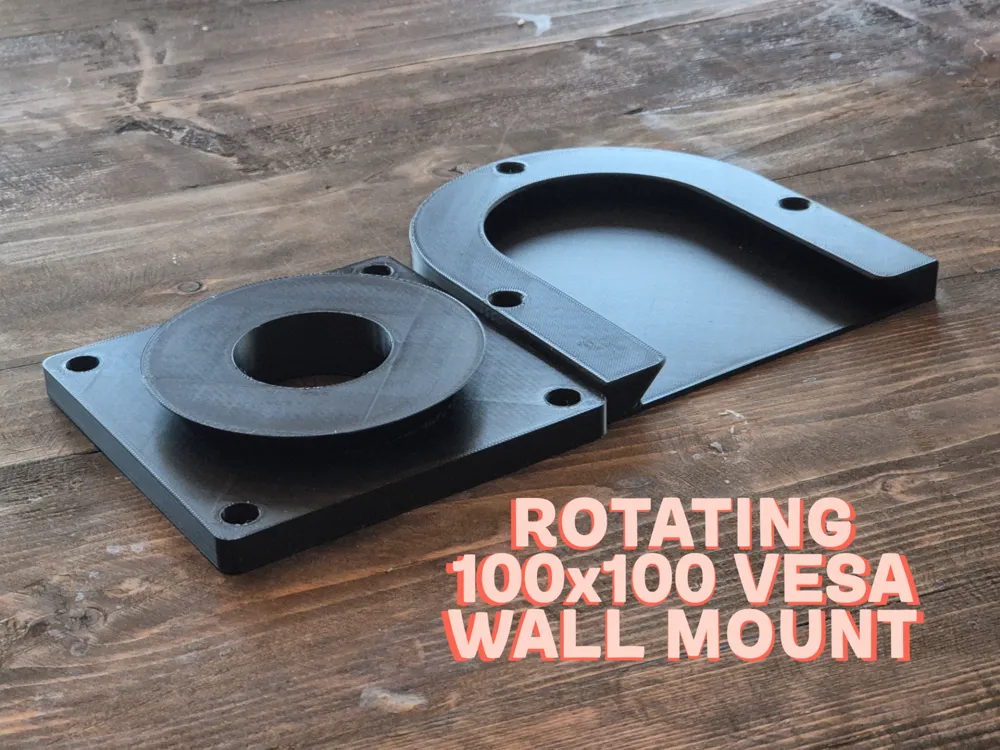 Rotating, Slide-In VESA 100x100 Monitor Mount - Free 3D Print Model ...