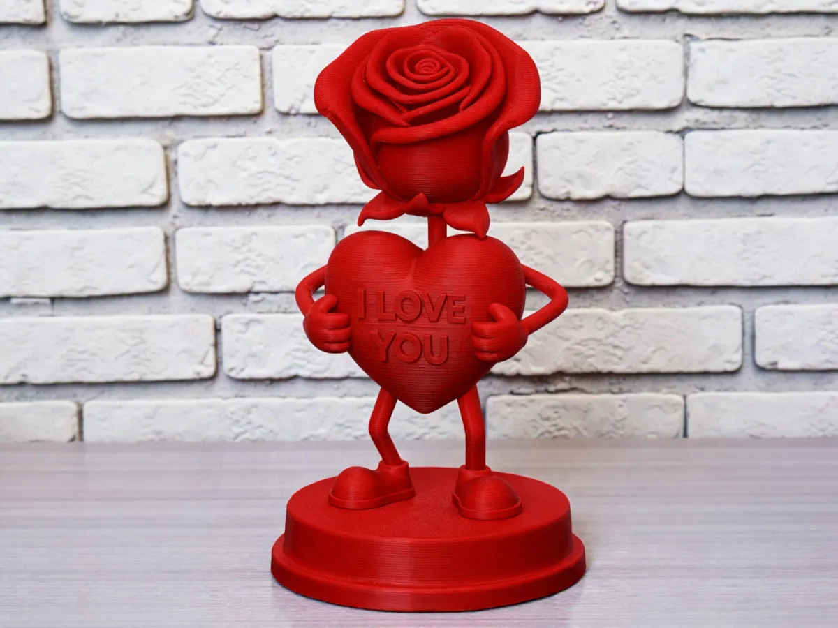 Rose with Heart “I Love You” – Valentine’s Day - Free 3D Print Model ...