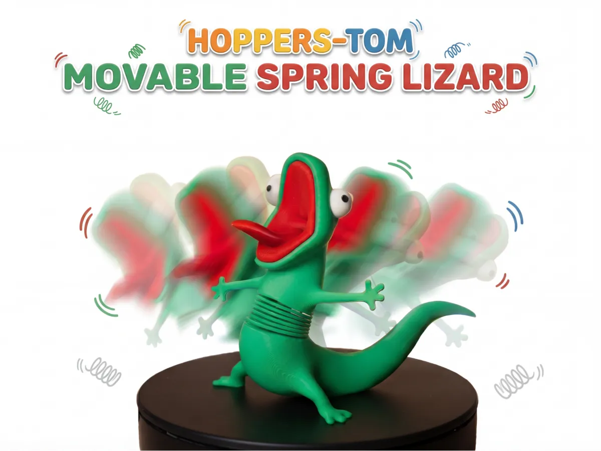 Movable spring lizard-Tom《Hoppers》 - Free 3D Print Model - MakerWorld
