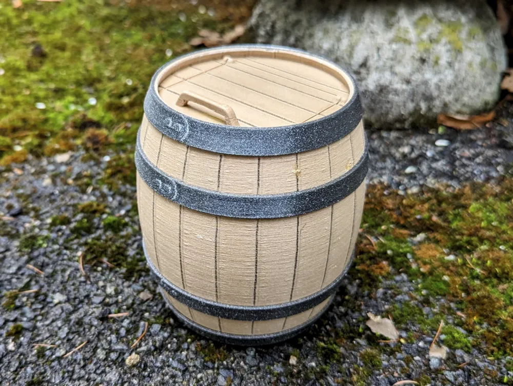 Barrel with Hinged Lid by blecheimer - MakerWorld