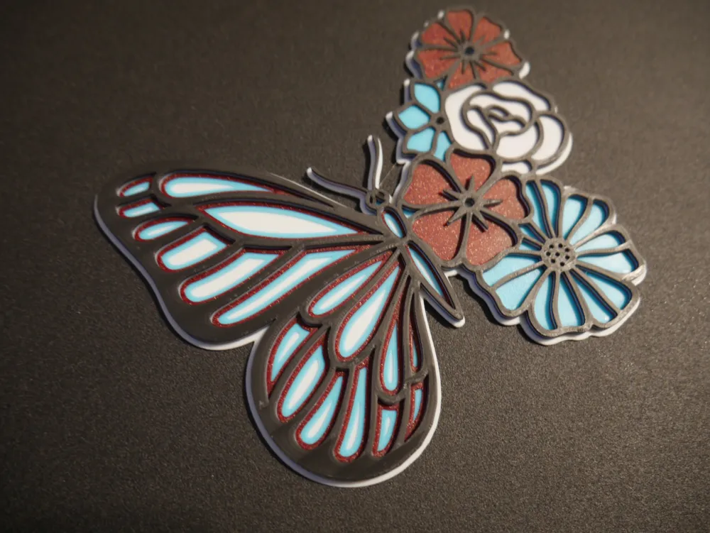 Customizable Floral Butterfly - Free 3D Print Model - MakerWorld