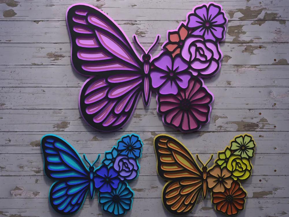Customizable Floral Butterfly - Free 3D Print Model - MakerWorld