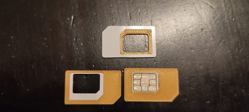 3D Printable SIM Card Adapter (Nano>Micro>Mini) - Free 3D Print Model ...