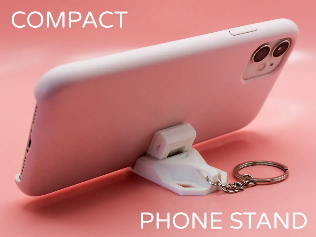 Phone Stand Keyring by Pork3D.com - Free 3D Print Model - MakerWorld