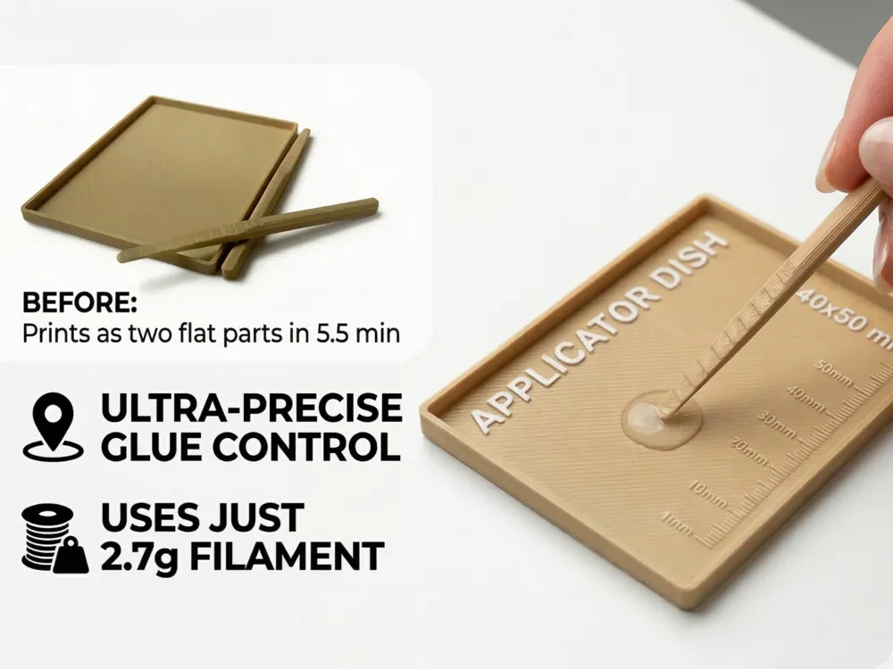 Glue Dish with Applicator (40×50mm) – 5.5min, 2.7g - Free 3D Print ...