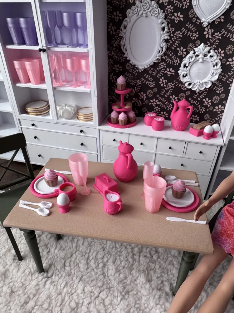 Breakfast buffet for your Barbie miniature tableware - Free 3D Print ...