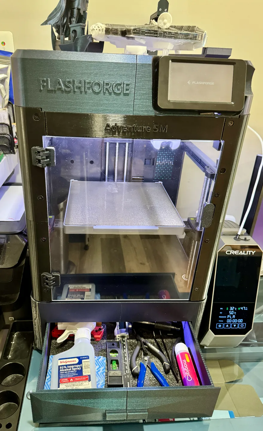 Adventurer 5M Stand with drawer tool organizer. by Felipe G MakerWorld ...