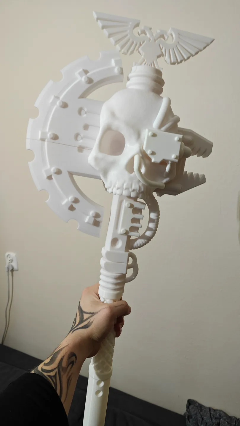 Omnissian Axe cosplay by riserm MakerWorld: Download Free 3D Models