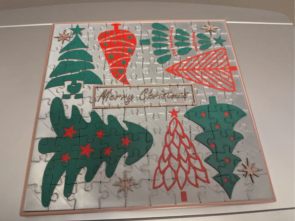 100 Piece Puzzle (200X200)mm - Merry Christmas by Andy Mike MakerWorld: Download Free 3D Models
