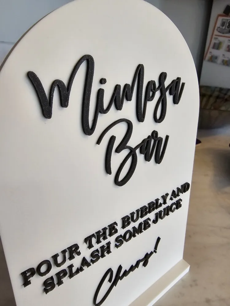 Mimosa Bar top Sign - Free 3D Print Model - MakerWorld