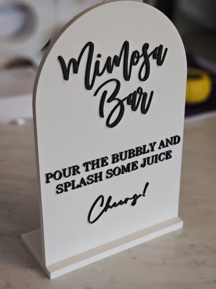 Mimosa Bar top Sign by BC3DMakerWorld: Download Free 3D Models