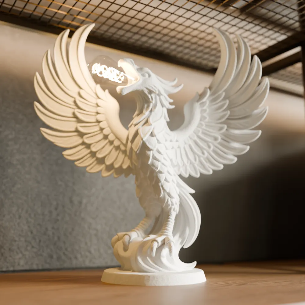 Phoenix Lamp - Flameborn Sculpture by Quickers MakerWorld: Download Free 3D Models